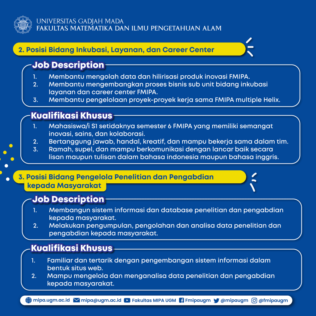OPEN RECRUITMENT! – Fakultas MIPA OPEN RECRUITMENT! – Fakultas MIPA