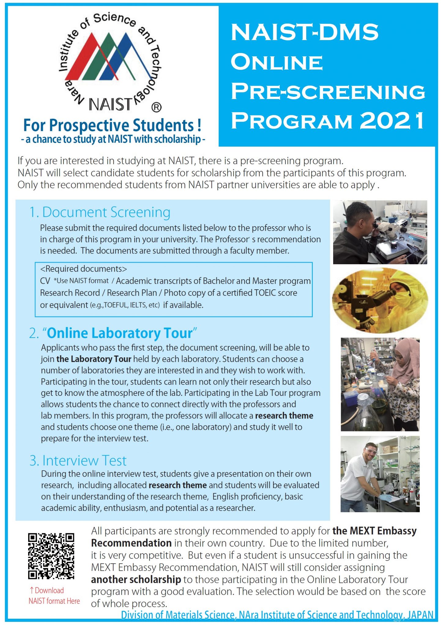 Division of Materials Science (DMS), Nara Institute of Science and ...